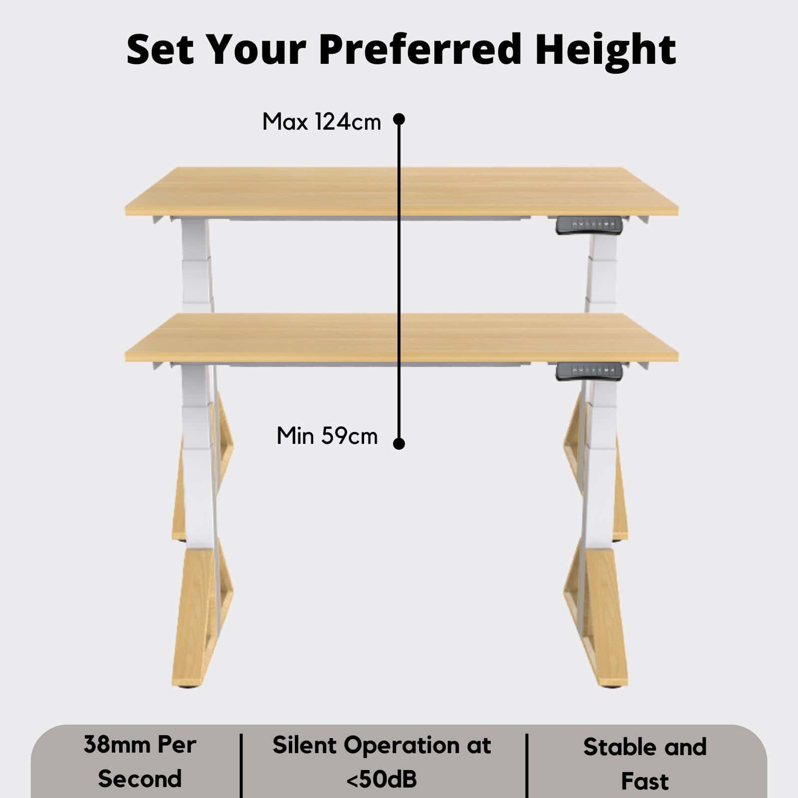 DESX Height Adjustable Electric Standing Desk | Extra Stability with ...