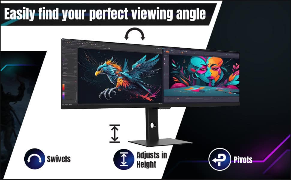 QSM 44" Ultrawide Flat Monitor - DFHD 120Hz 32:9 HDR (3840x1080) - Q Vision