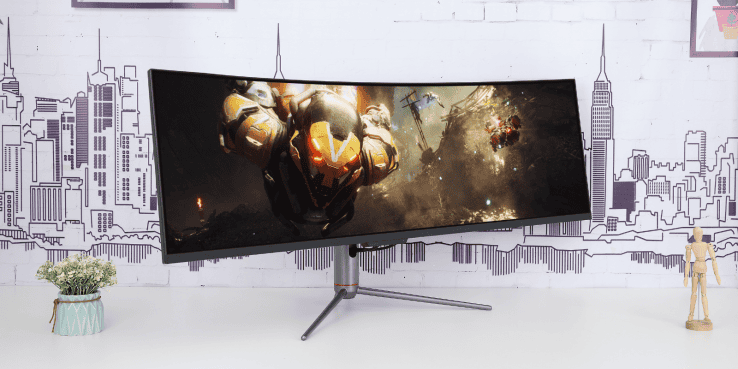 QSM 49" Curved DFHD 32:9 Ultrawide 144Hz 6ms Gaming and Office Monitor ...